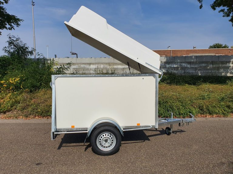 BW HOLIDAY CARGO© met polyester deksel en achterdeur 200X110X140 Bruin ...